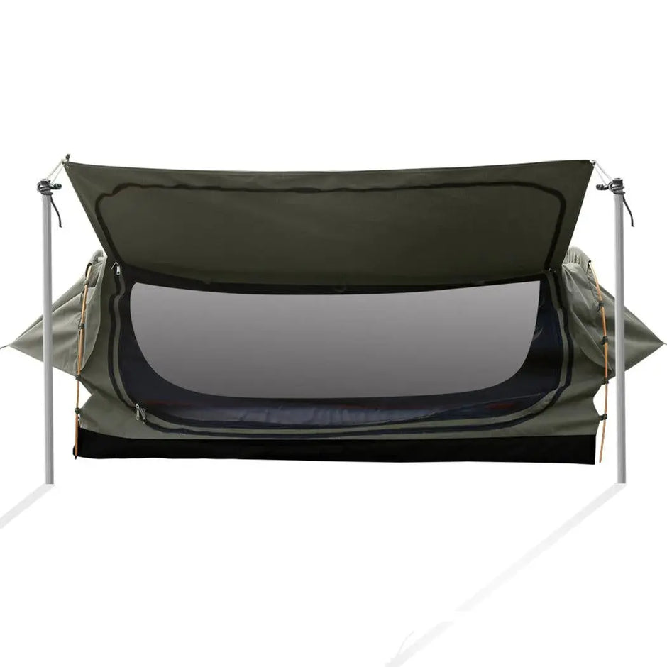 Mountview King Single Swag Camping Swags Canvas Dome Tent Free Standing ...